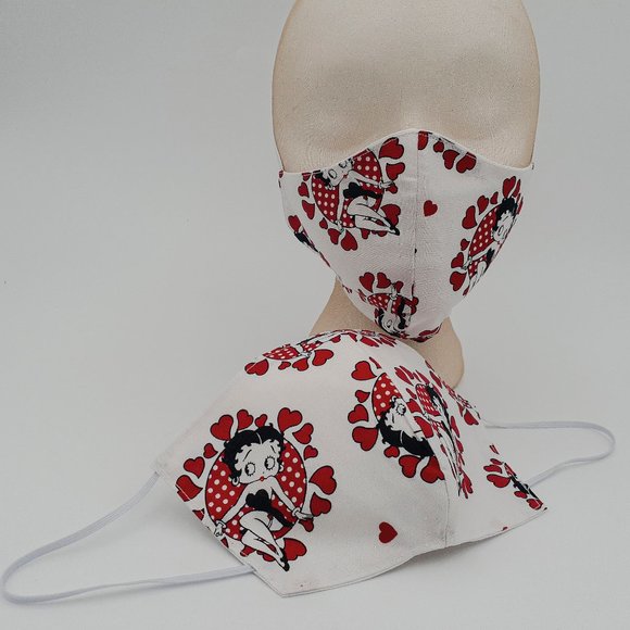 AccentStyles | Accessories | Reusable Cotton Betty Boop Hearts Face ...